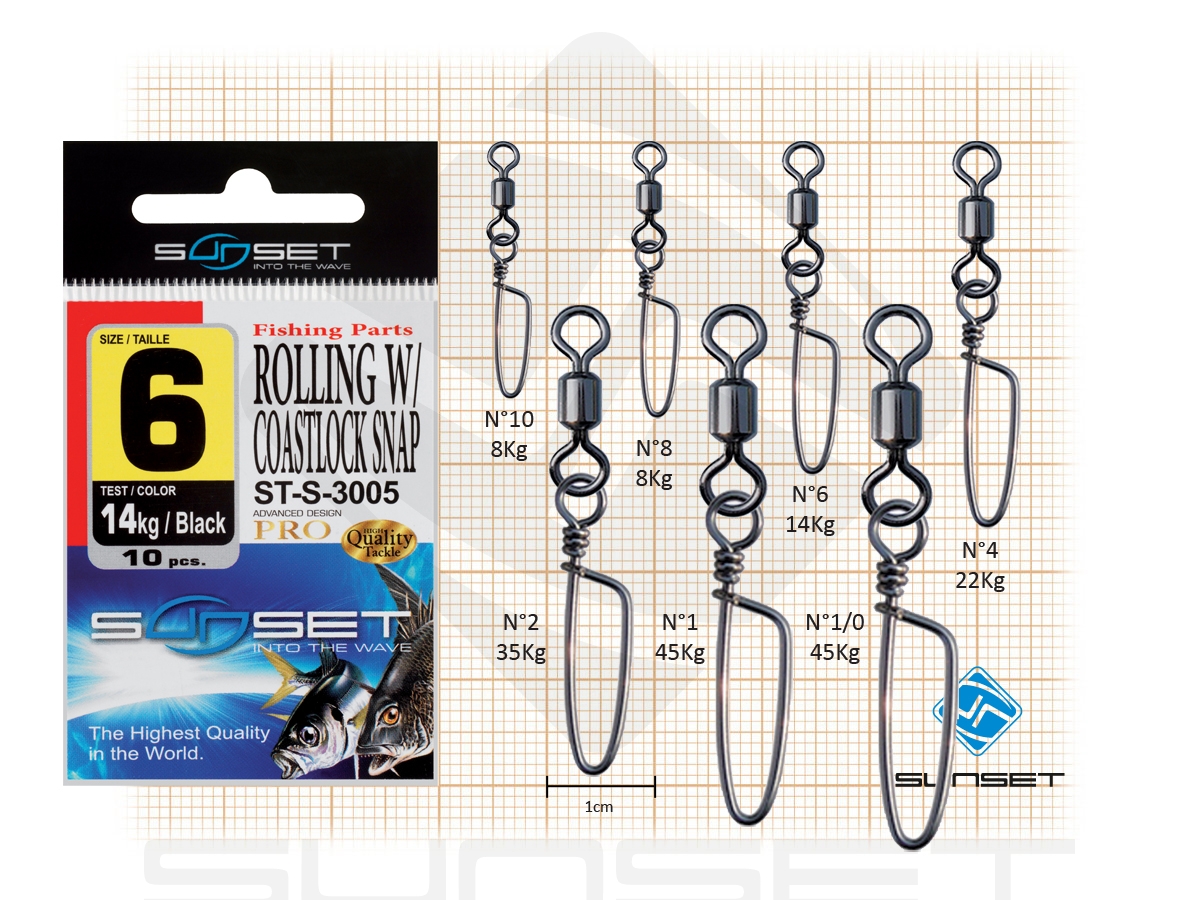 SUNSET | Rolling Swivel with Coastlock Snap ST-S-3005