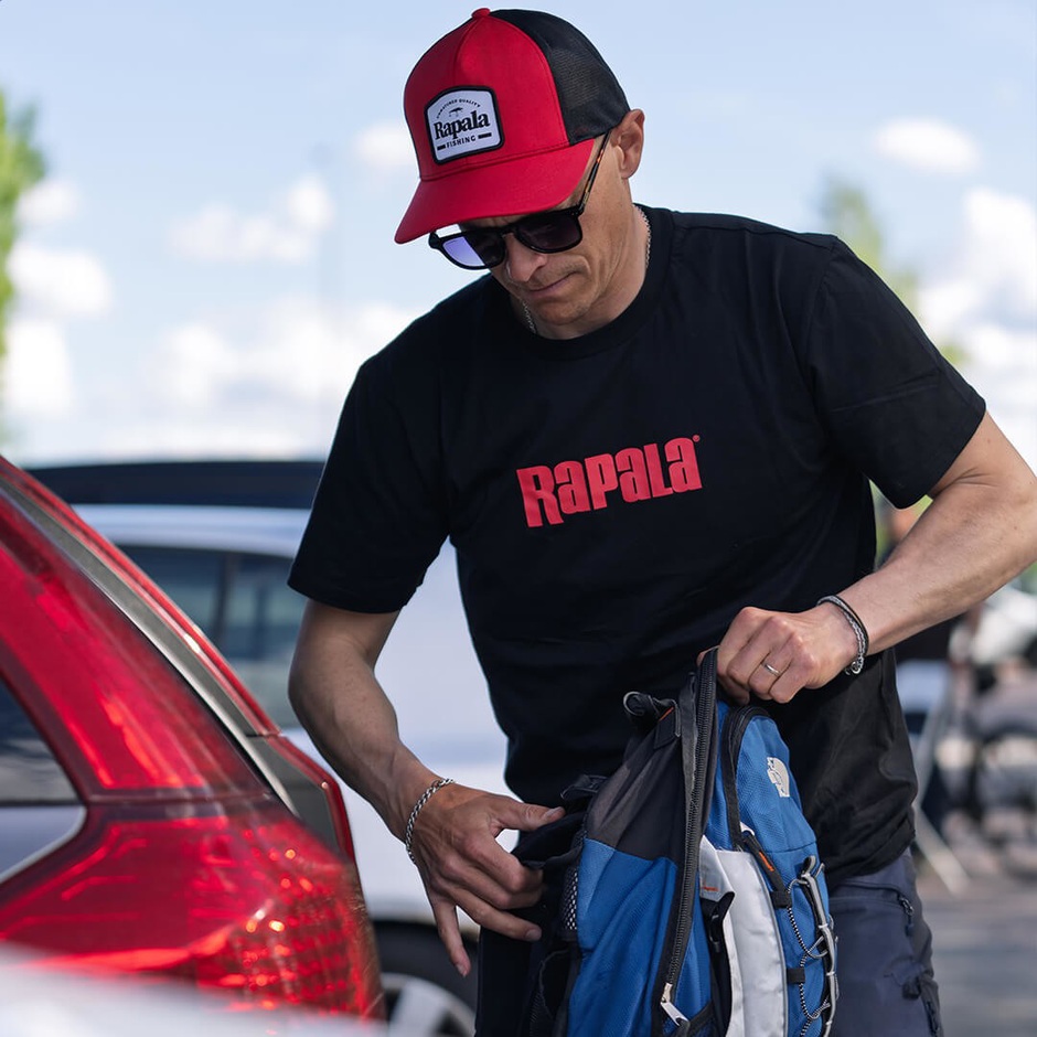 RAPALA | Black Red Logo T-Shirt